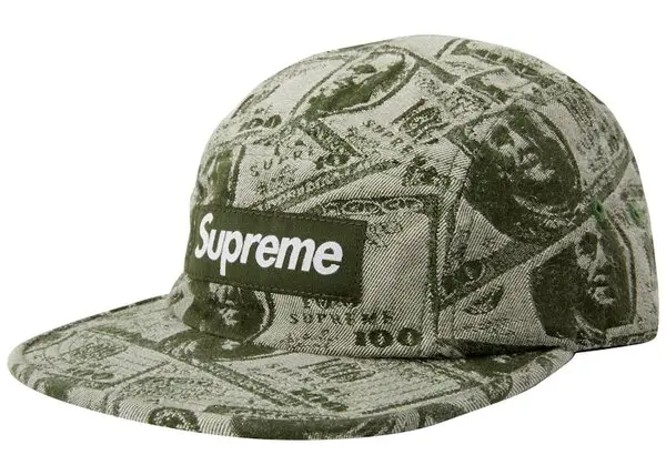 Supreme 100 Dollar Bill Camp Cap - Green