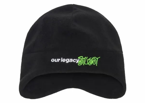 StÜssy X Our Legacy Workshop Polar Fleece Beanie - Black