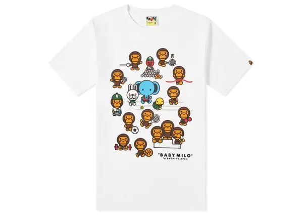 A BATHING APE Tokyo Baby Milo Tee Shirt - White