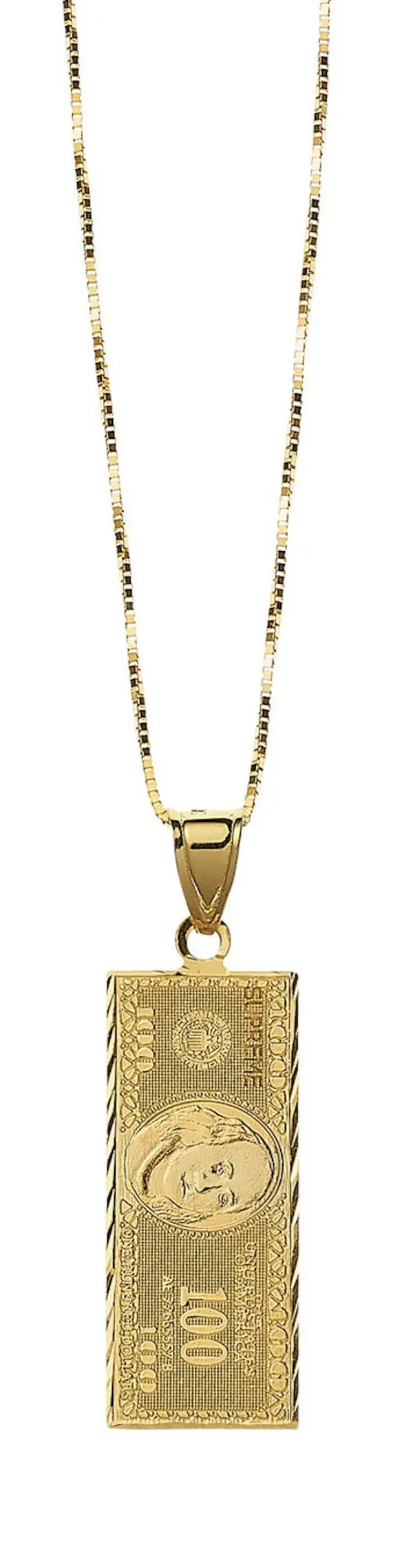 Supreme 100 Dollar Bill Pendant - Gold | Editorialist