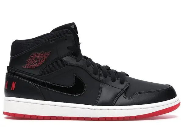 JORDAN Air 1 Mid Sneakers - Black/university Red/white