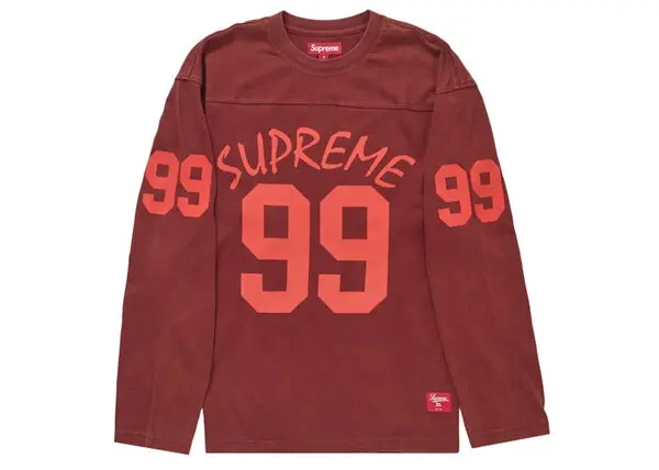 Supreme 99 Long Sleeve Football Top - Maroon