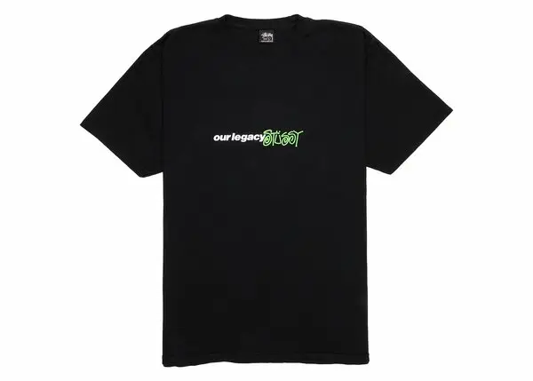 StÜssy X Our Legacy Ol Sport Pigment Dyed Tee Shirt - Black