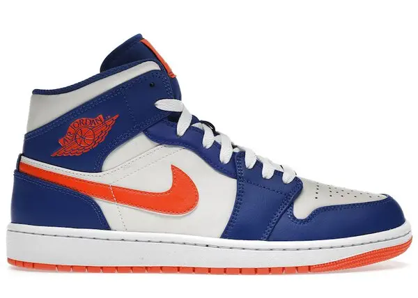 JORDAN Air 1 Mid Knicks Sneakers - Game Royal/rush Orange/phantom