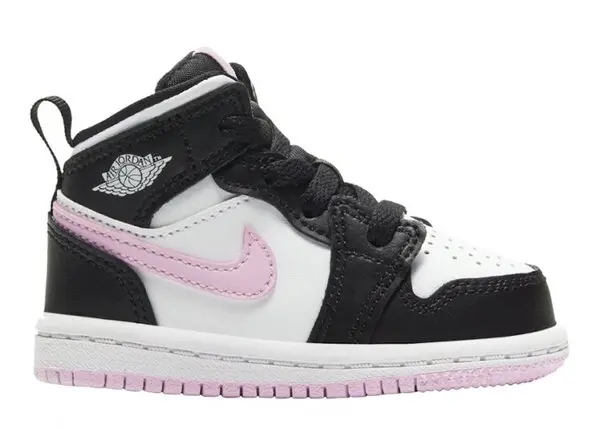 JORDAN 1 Mid Sneakers - White/black/light Pink