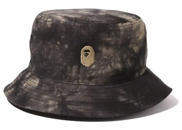 A BATHING APE Tie-dye Bucket Hat - Black