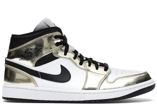 JORDAN 1 Mid Sneakers - Metallic Gold/black/white