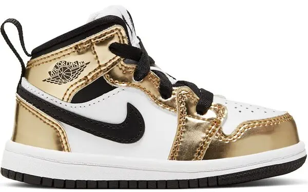 JORDAN 1 Mid Toddlers' Sneakers - Metallic Gold/black/white