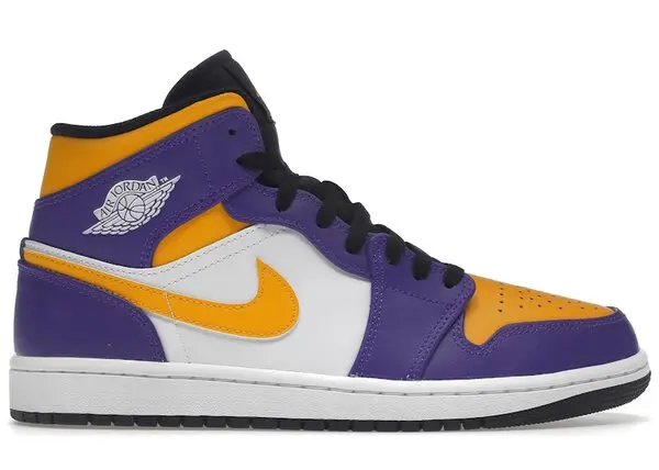 JORDAN 1 Mid Sneakers - Purple/white/yellow