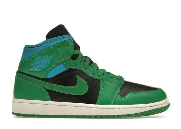 JORDAN 1 Mid High-top Sneakers - Lucky Green/black/aquatone