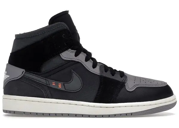 JORDAN 1 Mid Craft Inside Out - Black/grey/orange