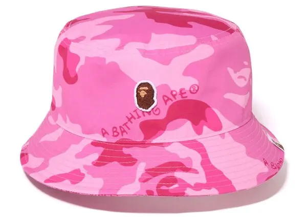 A BATHING APE Woodland Camo Bucket Hat - Pink