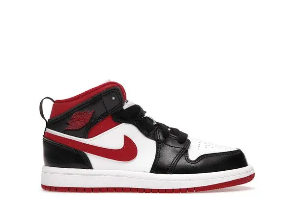 JORDAN 1 Mid Preschool Sneakers - White/gym Red/black