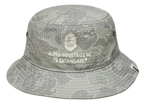 A BATHING APE X Alpha Industries Military Bucket Hat - Olivedrab