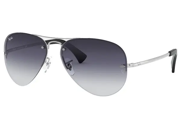 Ray-ban Aviator Sunglasses - Polished Silver/grey (rb3449)