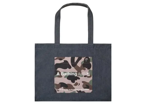 A BATHING APE X A. P. C. Denim Tote Bag - Indigo