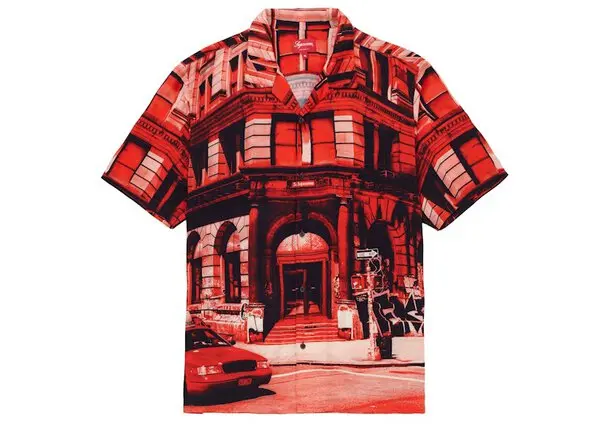 Supreme 190 Bowery Rayon Short Sleeve Shirt - Red