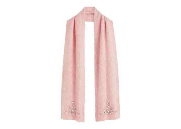 Rabanne H&m Embellished Mohairblend Scarf - Pink