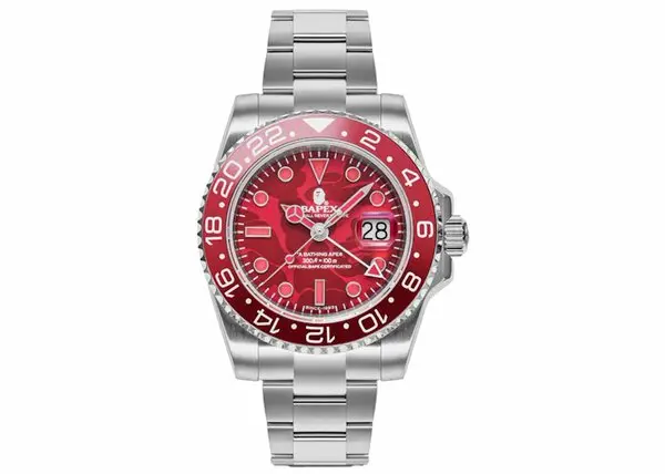 A BATHING APE Type 2 Bapex Camo Watch - Red
