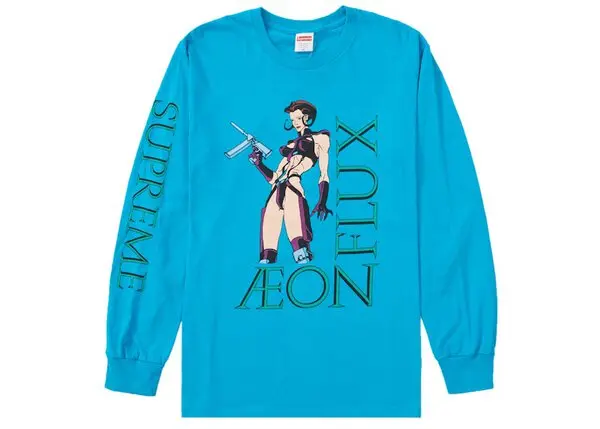 Supreme Aeon Flux Long Sleeve Tee Shirt - Bright Blue