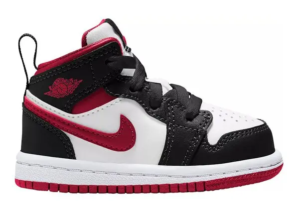 JORDAN 1 Mid Toddler Sneakers - White/gym Red/black