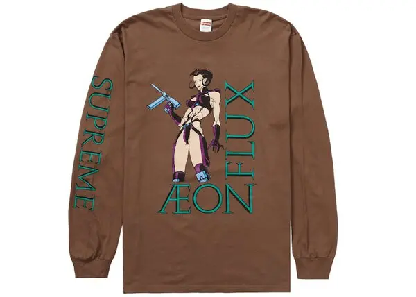 Supreme Aeon Flux Long Sleeve Tee Shirt - Brown