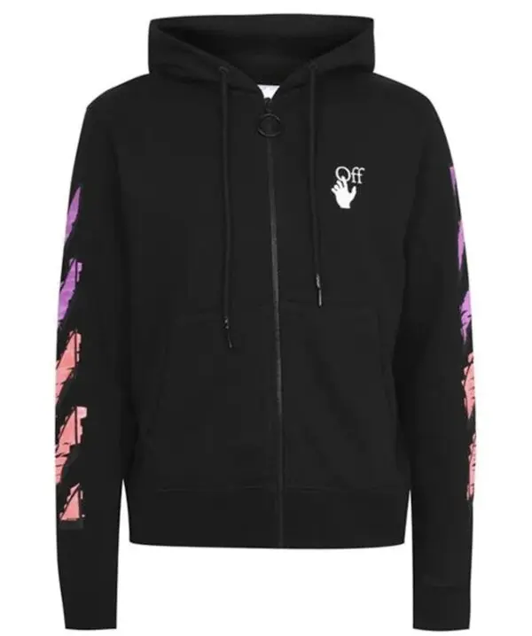 Off-White Marker Zip Hoodie - Black