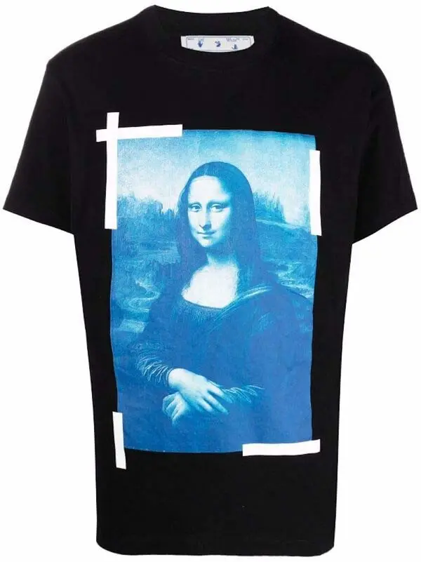 Off-White Monalisa Slim Short Sleeve Tee Shirt - Black/blue