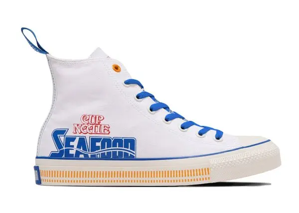 CONVERSE Chuck Taylor All Star Hi Nissin Cup Noodle Sea Food Sneakers - White/blue/yellow