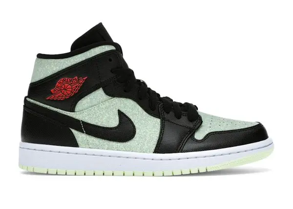 JORDAN 1 Mid Nike Grind Sneakers - Black/chile Red/barely Volt
