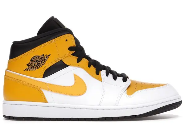 JORDAN 1 Mid Sneakers - White/university Gold/black
