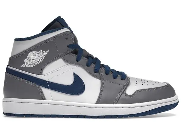 JORDAN 1 Mid Sneakers - Cement Grey/white/true Blue