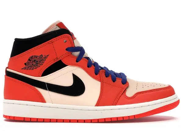 JORDAN 1 Mid Sneakers - Team Orange/black/crimson Tint