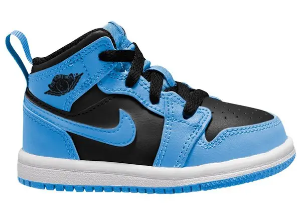JORDAN 1 Mid Sneakers - University Blue/white/black