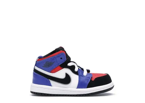 JORDAN 1 Mid Top 3 Sneakers - White/black/hyper Royal