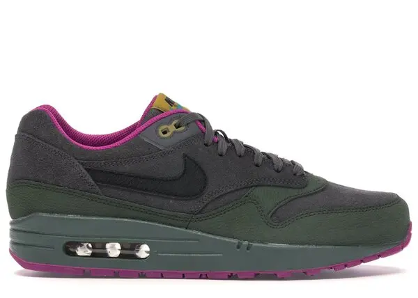 Nike Air Max 1 Sneakers - Dark Pewter/black/carbon Green