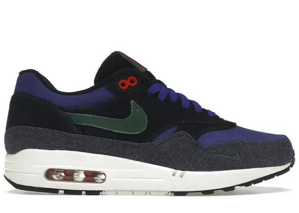 Nike Max 1 Patta 5th Anniversary Denim Sneakers - Dark Obsidian/team Green/concord