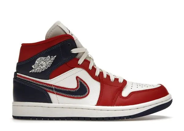 JORDAN 1 Mid Usa Sneakers - Gym Red/sail/light Iron Ore