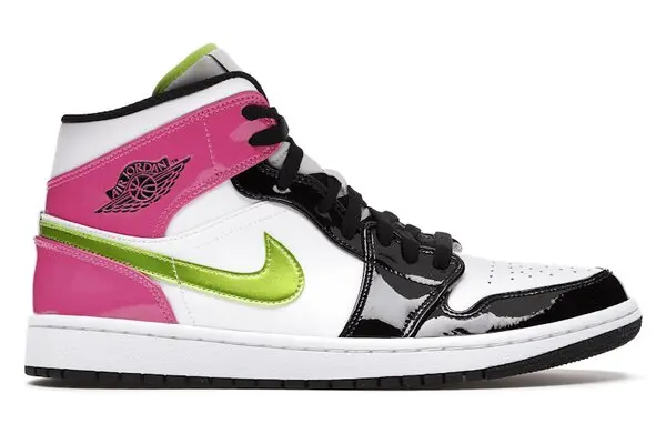 JORDAN 1 Mid Sneakers - White/black/cyber