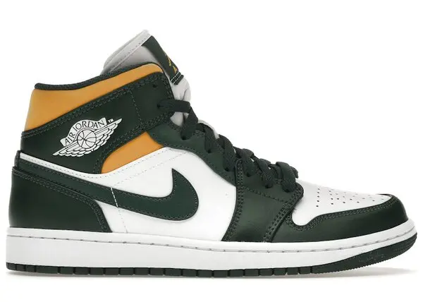 JORDAN 1 Mid Sonics - Noble Green/pollen/white