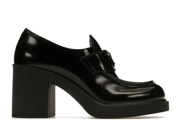 Prada Chocolate 85mm High-heeled Loafers