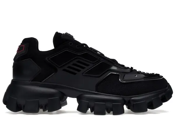 Prada Cloudbust Thunder Knit Sneakers - Black