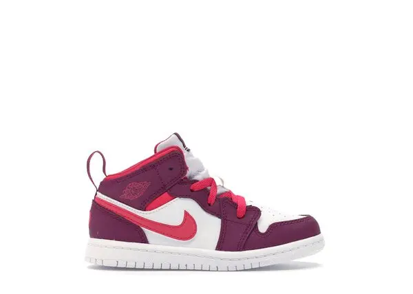 JORDAN 1 Mid Sneakers - True Berry/rush Pink/white