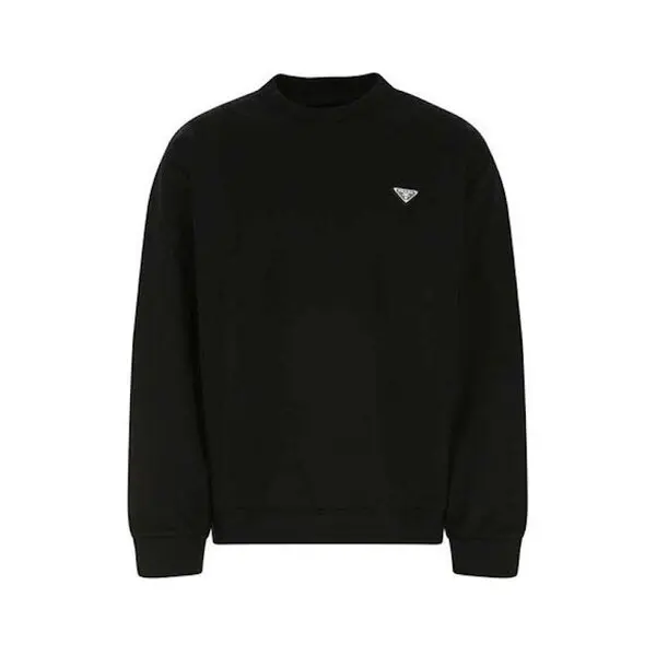 Prada Logo Plaque Roundneck Sweatshirt