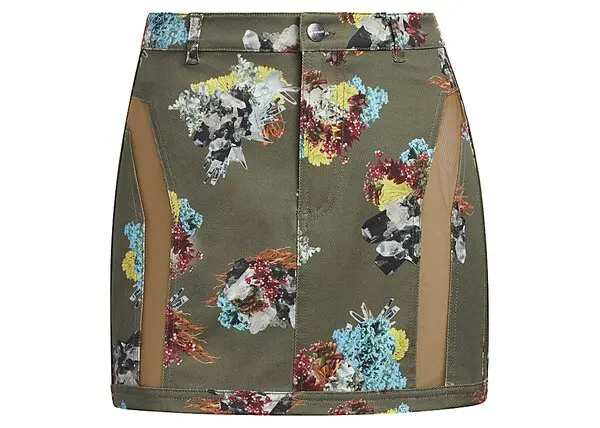 Adidas Ivy Park Printed Skirt - Crystal Aop/medium Dark Khaki