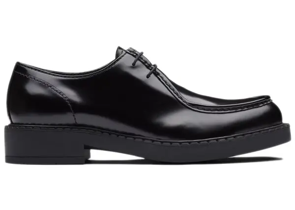 Prada Brushed Leather Lace Up - Black
