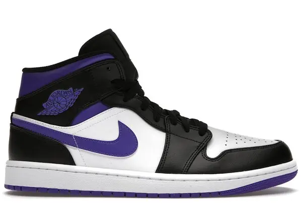JORDAN 1 Mid High-top Sneakers - Black/dark Iris/white
