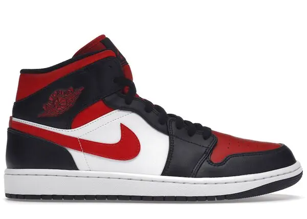 JORDAN 1 Mid Sneakers - White/black/red