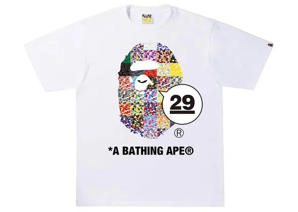 A BATHING APE 29th Anniversary Ape Head Tee Shirt - White