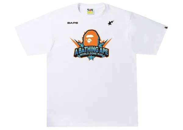 A BATHING APE Team Logo Tee Shirt - White
